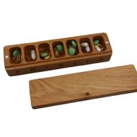 China Mini Wooden Box Portable Medicine Container 7 Day Pill Case Organizer Nature Ornament for sale