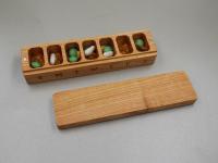 China Mini Wooden Box Portable Medicine Container 7 Day Pill Case Organizer Nature Ornament for sale