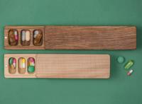 China Mini Wooden Box Portable Medicine Container 7 Day Pill Case Organizer Nature Ornament for sale