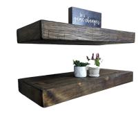 China Rustic Style Wood Floating Shelves 3 Inches Thick 10 Inches Deep Customizable OEM ODM for sale