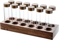 China Versatile Wooden Coffee Bean Storage Container with Single Dose Tube and Holder Stand for sale