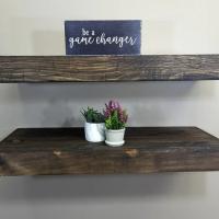 China Rustic Style Wood Floating Shelves 3 Inches Thick 10 Inches Deep Customizable OEM ODM for sale