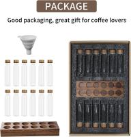 China Versatile Wooden Coffee Bean Storage Container with Single Dose Tube and Holder Stand for sale