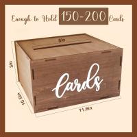 China Wedding Card Box for Reception Brown Wooden Envelope Money Box Printing Laser Engrave for sale