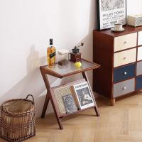 China General Home Furniture Modern Rattan Woven Coffee Table Glass Bedside Table Corner for sale