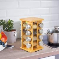 China 4-Tier Stainless Steel Rotating Kitchen Shelf Organizer Bottom Storage for Spice Rack for sale