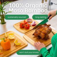China Organic Bamboo Cutting Board Set of 3 with Lifetime Replacements and Juice Groove for sale