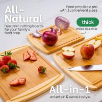 China Organic Bamboo Cutting Board Set of 3 with Lifetime Replacements and Juice Groove for sale