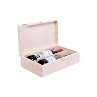 China Unfinished Pine Wooden Wine Box with Gift Package 34x20x10cm Customized for sale