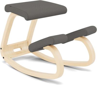 China Handmade Natural Ash Original Ergonomic Office Kneeling Chair with Dark Grey Revive Fabric for sale