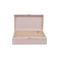China Unfinished Pine Wooden Wine Box with Gift Package 34x20x10cm Customized for sale