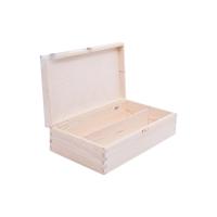 China Unfinished Pine Wooden Wine Box with Gift Package 34x20x10cm Customized for sale