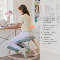 China Handmade Natural Ash Original Ergonomic Office Kneeling Chair with Dark Grey Revive Fabric for sale