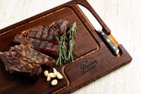 China Wooden Cutting Board With Juice Groove and Knife Set in Plain Color for All-Season for sale