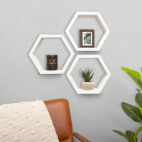 China Living Room Furniture Set of 3 Rustic Wooden Floating Shelves for Modern Wall Storage for sale
