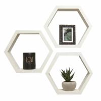 China Living Room Furniture Set of 3 Rustic Wooden Floating Shelves for Modern Wall Storage for sale