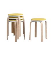 China Modern Design Wooden Chair for Kitchen Dining 4 Feet Anti-Dust Round Stool Stand for sale