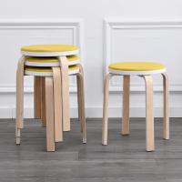 China Modern Design Wooden Chair for Kitchen Dining 4 Feet Anti-Dust Round Stool Stand for sale