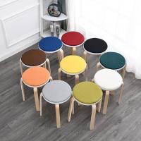 China Modern Design Wooden Chair for Kitchen Dining 4 Feet Anti-Dust Round Stool Stand for sale