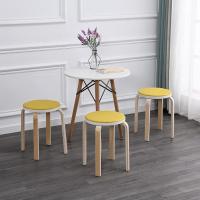 China Modern Design Wooden Chair for Kitchen Dining 4 Feet Anti-Dust Round Stool Stand for sale