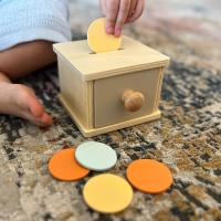 China Wooden Coin Box Toy for Kids Small Square Customized Pine Handmade Wood Other Gift Craft for sale