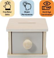 China Wooden Coin Box Toy for Kids Small Square Customized Pine Handmade Wood Other Gift Craft for sale