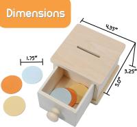China Wooden Coin Box Toy for Kids Small Square Customized Pine Handmade Wood Other Gift Craft for sale