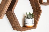China Wooden Hexagon Shelves The Perfect Blend of Function and Style for Your Kitchen for sale