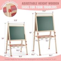 China Solid Wood Adjustable Double Side Art Drawing Standing Chalkboard with Pine Material for sale