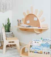 China Living Room Wall-Mounted Activity Table with Chair Wood Style PANEL Toddler Furniture for sale