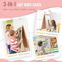 China Solid Wood Adjustable Double Side Art Drawing Standing Chalkboard with Pine Material for sale