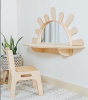 China Living Room Wall-Mounted Activity Table with Chair Wood Style PANEL Toddler Furniture for sale