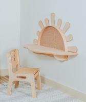China Living Room Wall-Mounted Activity Table with Chair Wood Style PANEL Toddler Furniture for sale