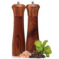 China Wooden Salt and Pepper Grinder Set Adjustable Ceramic Grinding Mechanism for Food Industry for sale
