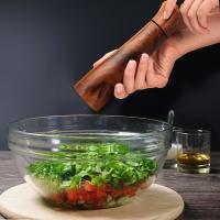 China Wooden Salt and Pepper Grinder Set Adjustable Ceramic Grinding Mechanism for Food Industry for sale