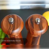 China Wooden Salt and Pepper Grinder Set Adjustable Ceramic Grinding Mechanism for Food Industry for sale