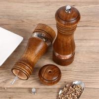 China Wooden Salt and Pepper Grinder Set Adjustable Ceramic Grinding Mechanism for Food Industry for sale