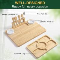 China Bamboo Cheese Board and Knife Set for Kitchen Cutting Stocked Printing Laser Engrave for sale