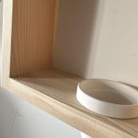 China 3pcs Solid Pine Wood Wall Shelf Set with White Ceramic Planters Handmade Home Office Decor for sale