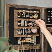 China Environmental Wall/Door Mounted Jewelry Armoire with Full-Length Mirror and 6 LEDs for sale