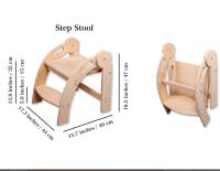China Customized Logo Wooden Step Stool for Kids Foldable Toddler Stool Montessori Design for sale