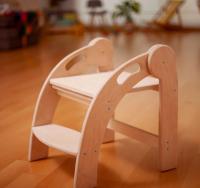 China Customized Logo Wooden Step Stool for Kids Foldable Toddler Stool Montessori Design for sale