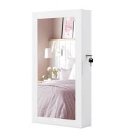 China Custom Service White Jewelry Armoire Cabinet with 6 Drawers and Solid Wood Structure for sale