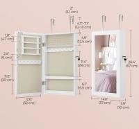 China Custom Service White Jewelry Armoire Cabinet with 6 Drawers and Solid Wood Structure for sale