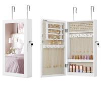 China Custom Service White Jewelry Armoire Cabinet with 6 Drawers and Solid Wood Structure for sale