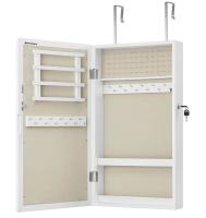 China Custom Service White Jewelry Armoire Cabinet with 6 Drawers and Solid Wood Structure for sale