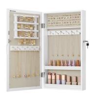 China Custom Service White Jewelry Armoire Cabinet with 6 Drawers and Solid Wood Structure for sale
