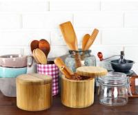 China 120ml Glass Spice Jars with Bamboo Lids Natural and Space-Saving Storage Solution for sale
