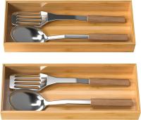 China Set of 2 Bamboo Drawer Organizers for Kitchen 15