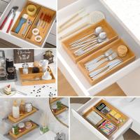 China Set of 2 Bamboo Drawer Organizers for Kitchen 15